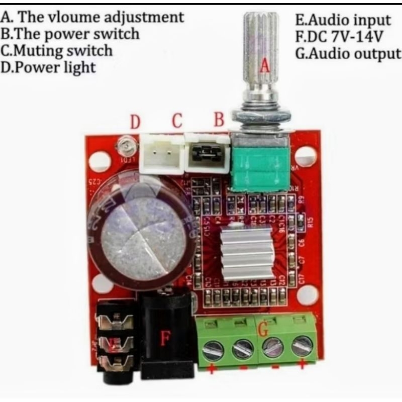 Jual RED PAM8610 amplifier board PAM 8610 sound quality 12v with ...