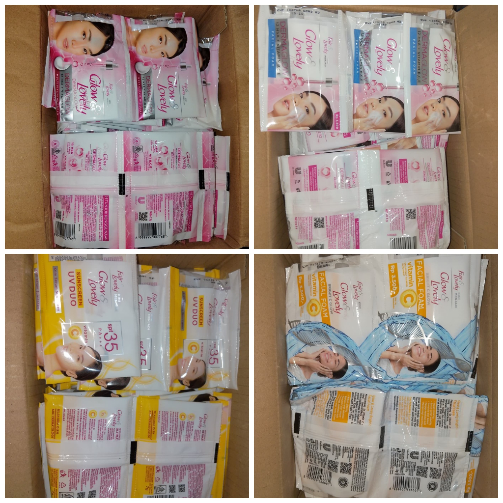 Jual + BONUS RANDOM Glow & Lovely 1 Renteng Isi 12 Pcs Facial Foam ...