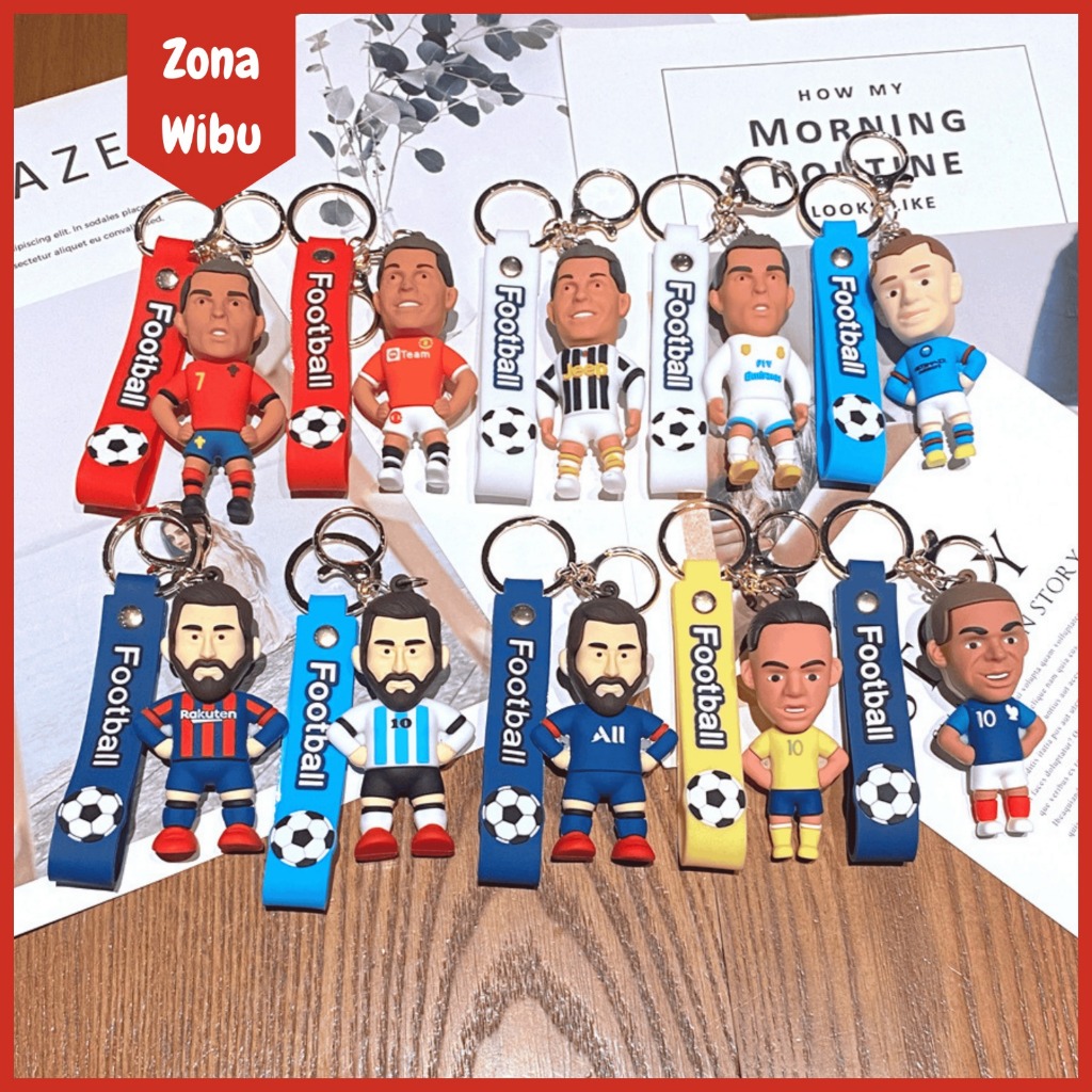 Jual Gantungan Kunci Ronaldo Messi Haaland 3D Chibi Import – Keychain ...