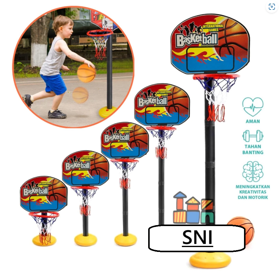 Jual Mainan olahraga anak stand basketball ring bola basket portable ...