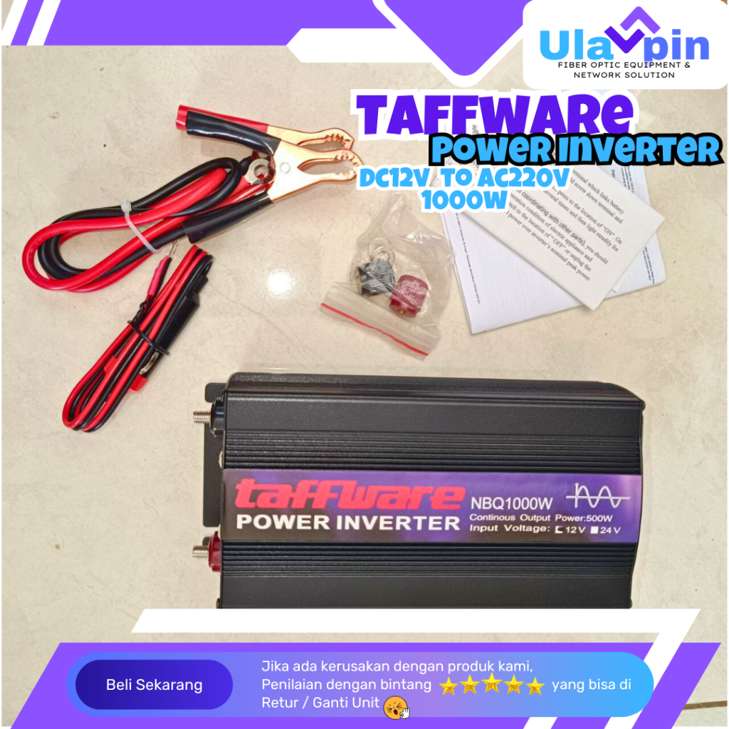 Jual Taffware Power Inverter Mobil Pure Sine Wave DC 24 to AC 220V 1000W | Shopee Indonesia