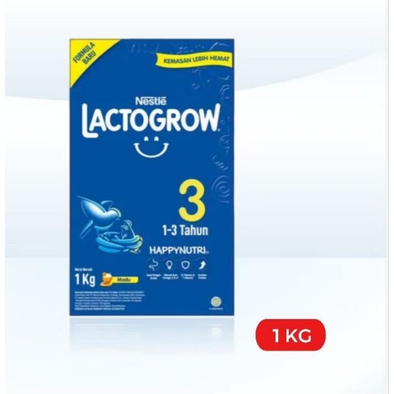 Jual NESTLE LACTOGROW 3 | KEMASAN 1kg (1000 gr) usia 1-3 tahun | Shopee ...