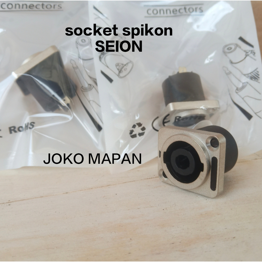 Jual Socket spikon seion silver hitam 4 pin / soket speakon SEION PER ...