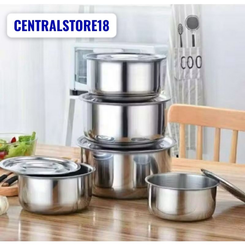 Jual [CS] Panci Set 5in1 Stockpot panci susun 5 in Stainless Steel ...