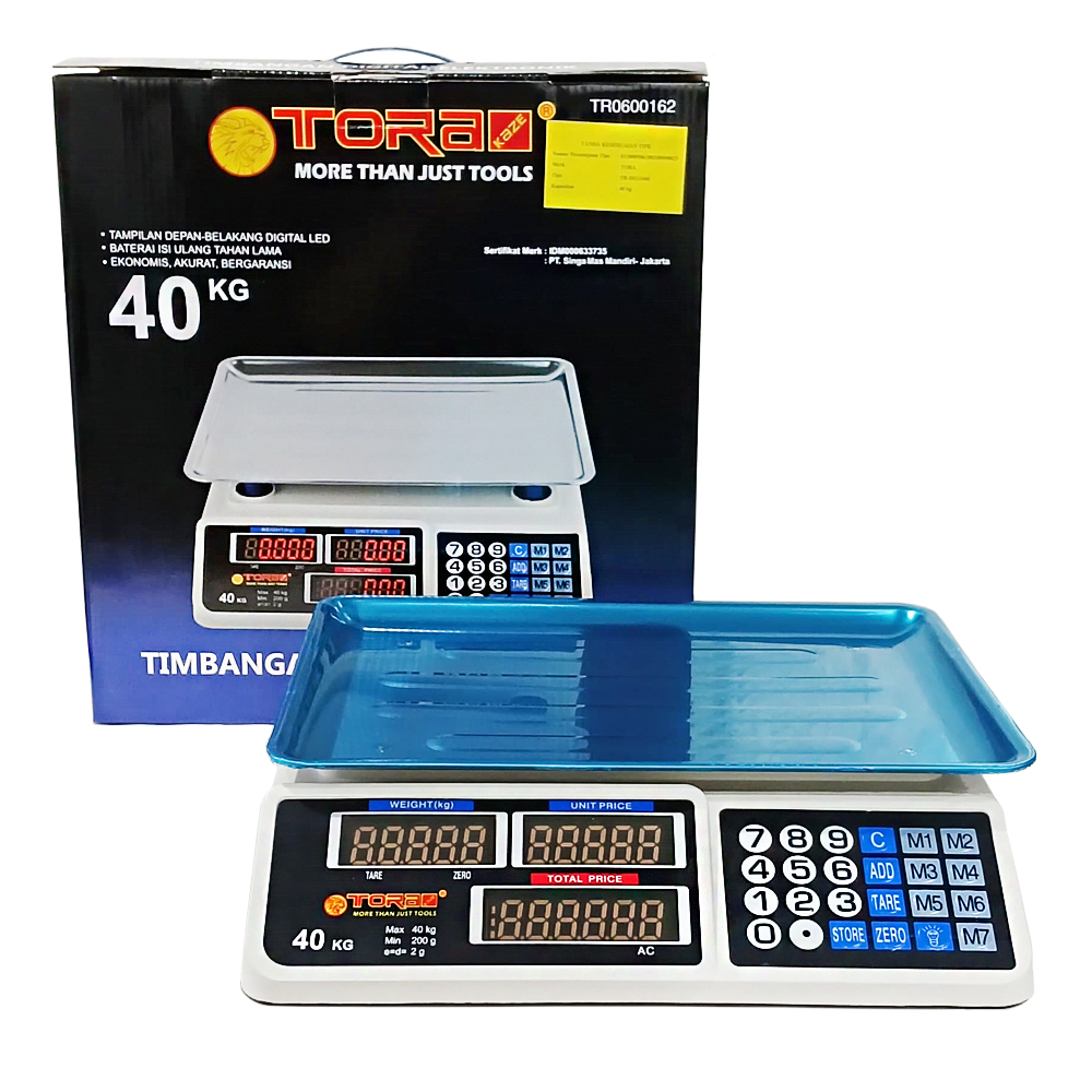Jual TORA Timbangan Digital 40 Kg New Model G Putih - Timbangan Buah ...
