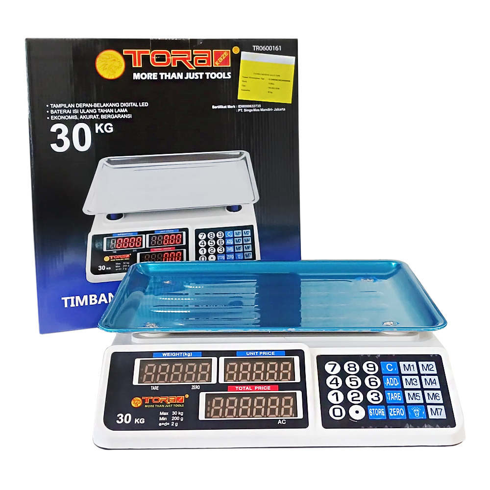 Jual TORA Timbangan Digital 30 Kg New Model G Putih - Timbangan Buah ...