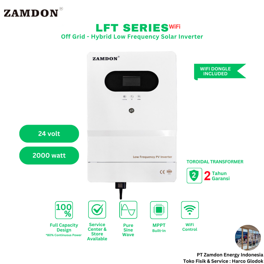 Jual Zamdon Low frequency 2.5KVA 2KW 24V Off grid hybrid solar inverter ...