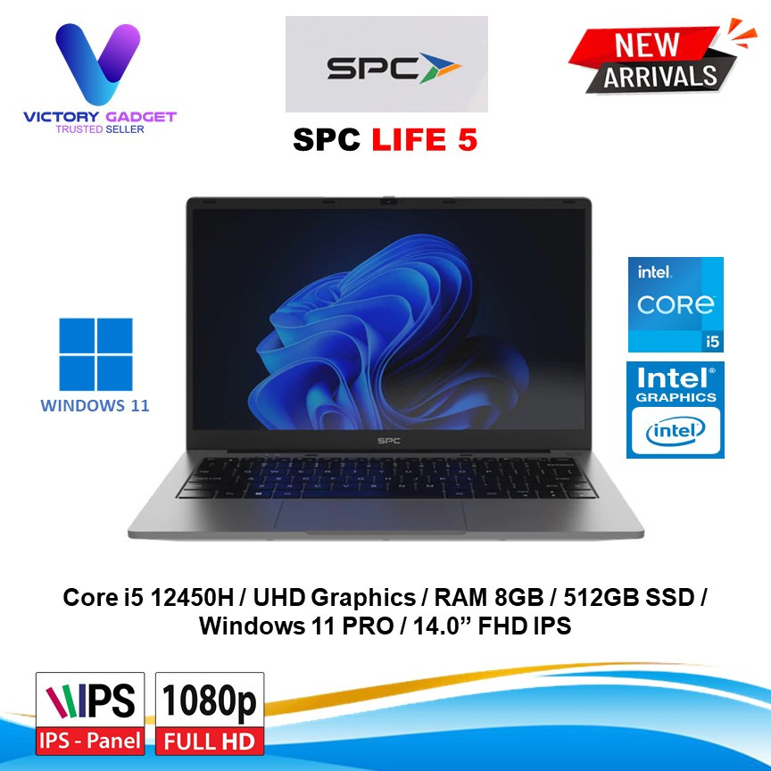 Jual Laptop SPC LIFE 5 Core i5 12450H Ram 8GB 512GB SSD W11PRO 14.0FHD ...