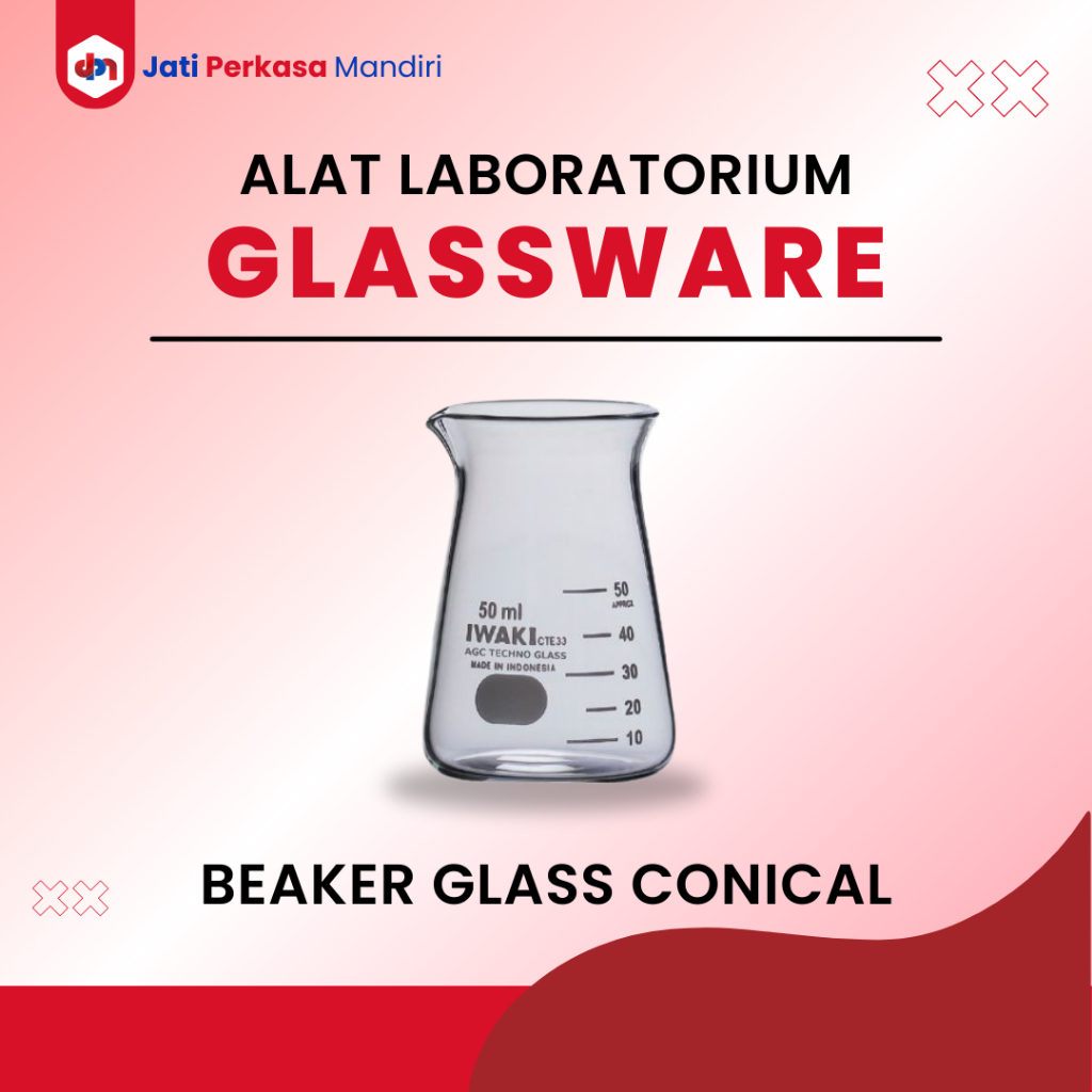 Jual Iwaki - Alat Laboratorium - Beaker Glass Conical | Shopee Indonesia