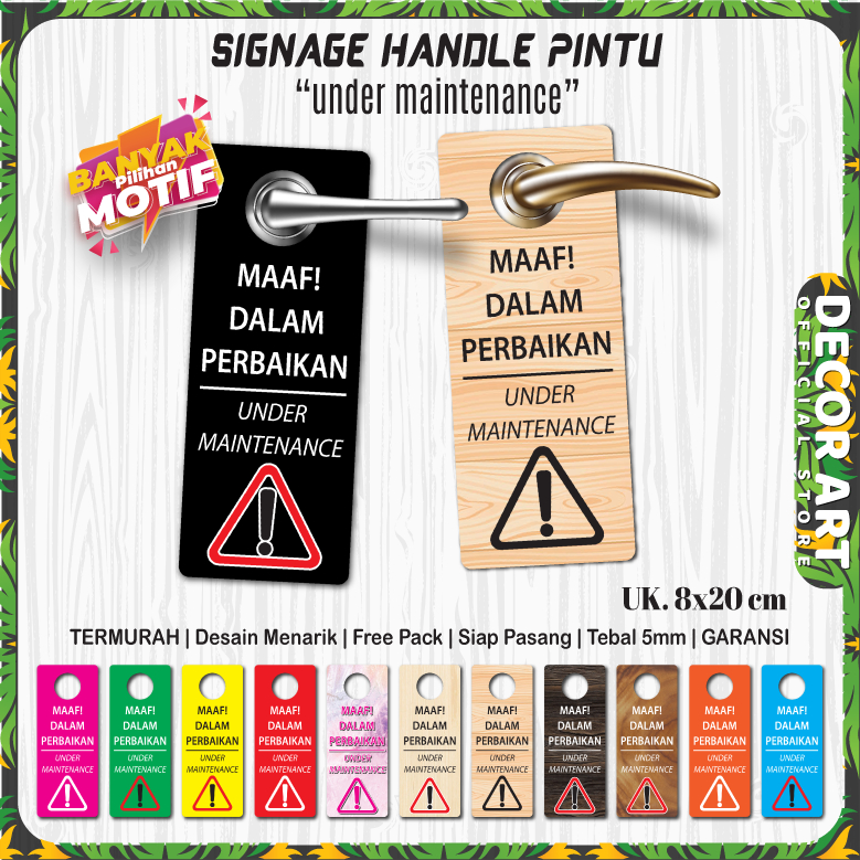 Jual DecorArt 8x20 Cm - Hiasan Dinding Signage Handle Pintu Under ...