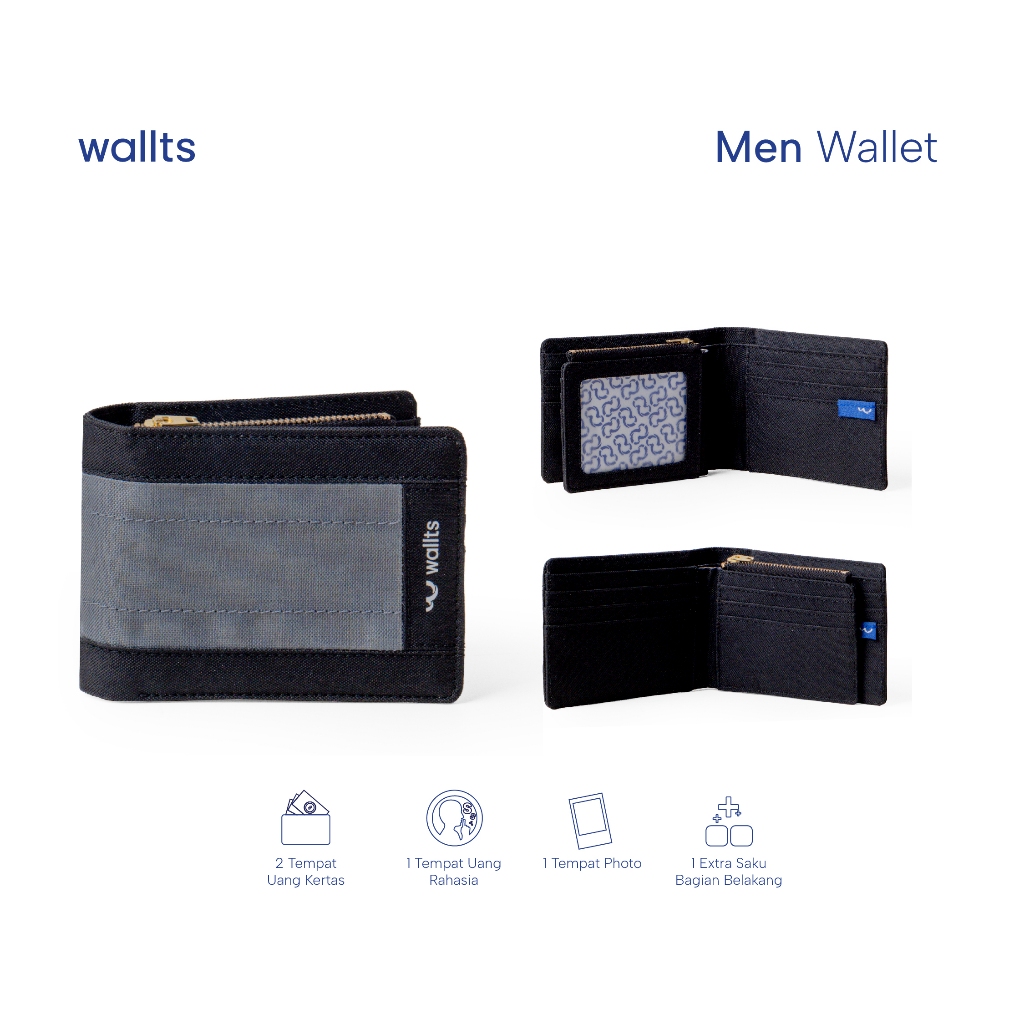 Jual Wallts Ben - Wallts Dompet Lipat Kanvas Pria Anti Air | Shopee ...