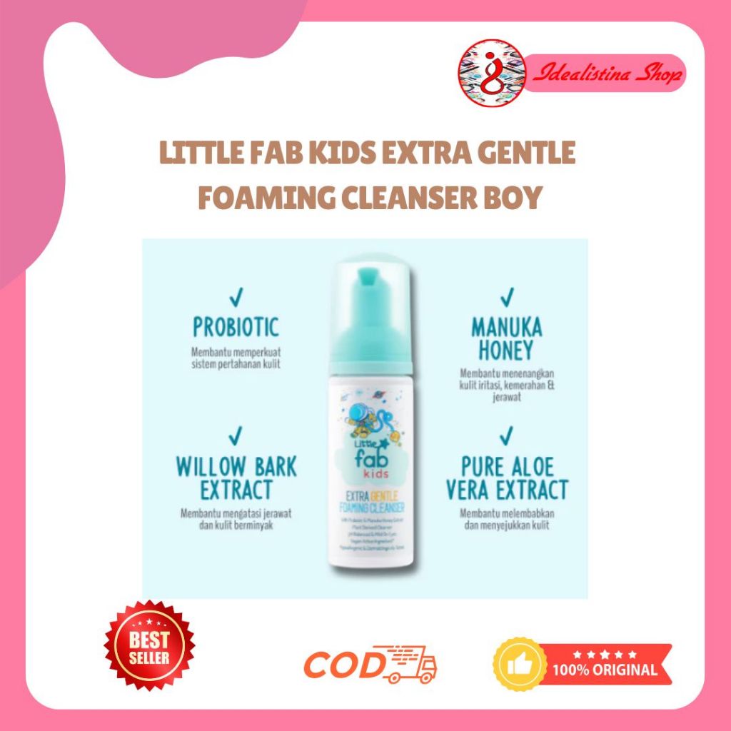 Jual LITTLE FAB KIDS EXTRA GENTLE FOAMING CLEANSER BOY / SKINCARE ANAK ...