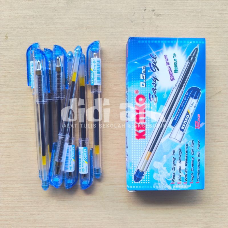 Jual Pulpen Cair Kenko Easy Gel Warna Biru 0.5mm 1 Pak Isi 12 Pcs | Shopee Indonesia