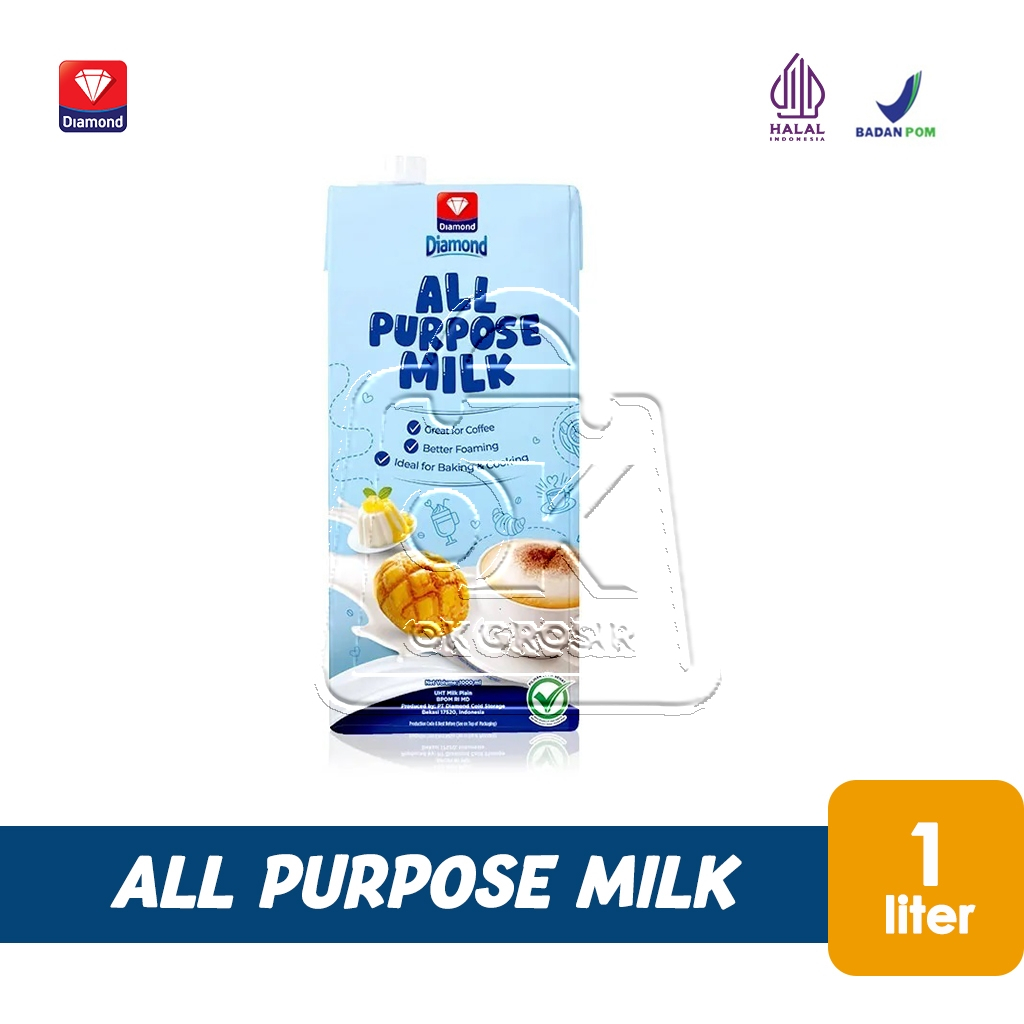 Jual Diamond ALL PURPOSE MILK Susu UHT Creamy & Better Foaming (1 Liter) | Shopee Indonesia