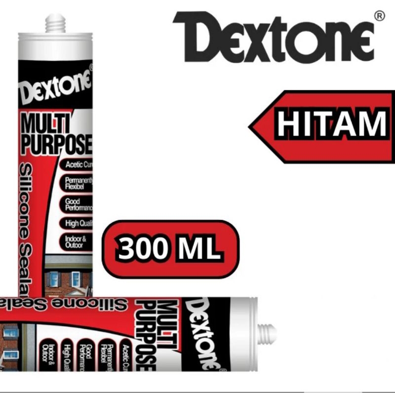 Jual Lem Silicone Botol Dextone Multi Purpose 300ml Black - Lem Kaca Aquarium- Lem Sealant Hitam ...