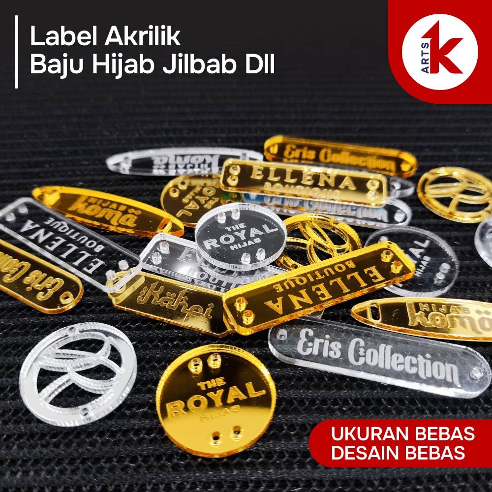 Jual Label Akrilik Acrylic | Label Hijab | Label Jilbab | Label Produk ...