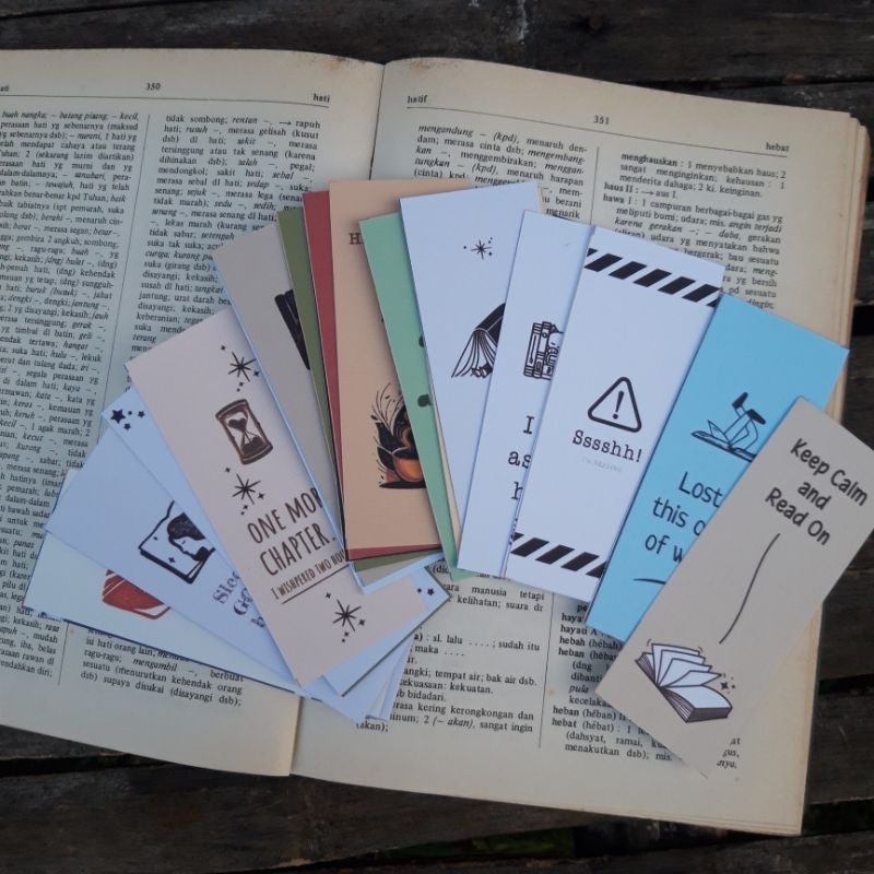 Jual [15 pcs] Tema Book Addict Pembatas Buku Bookmark Quotes Bahan ...