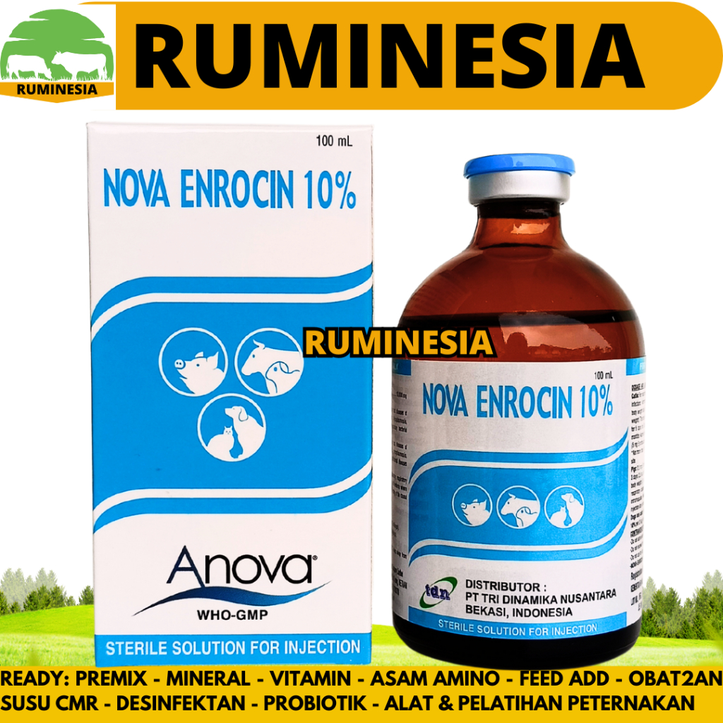Jual NOVA ENROCIN 10% 100ML - Obat Antibiotik Pernafasan & Pencernaan ...