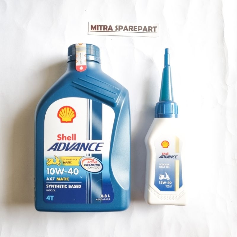 Jual PAKET OLI SHELL ADVANCE AX7 [10W-40] 800ML+ GARDAN SHELL 120ML ...
