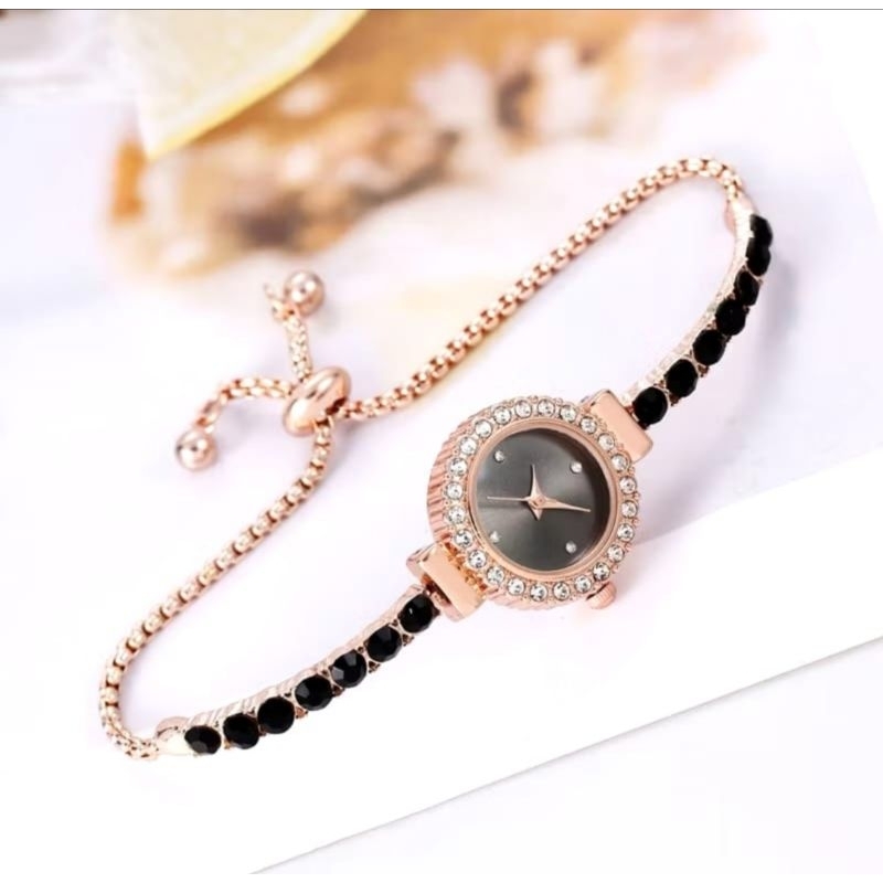 Jual Jam tangan serut fashion Diamond hitam keren | Shopee Indonesia