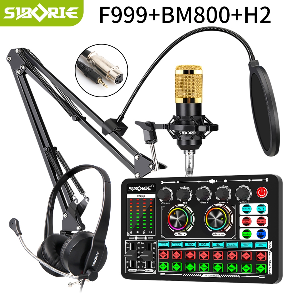 Jual Siborie F999 Soundcard+BM800 Mic+H2 Headphone Paket Lengkap Set ...