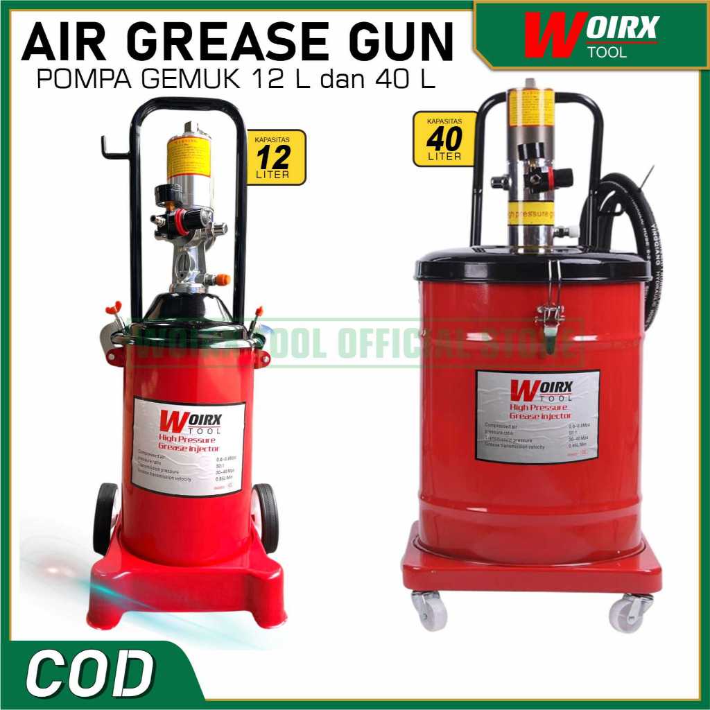 Jual WOIRX TOOL Pompa Gemuk Angin Mesin 12 Liter 40 Liter Grease Pump ...