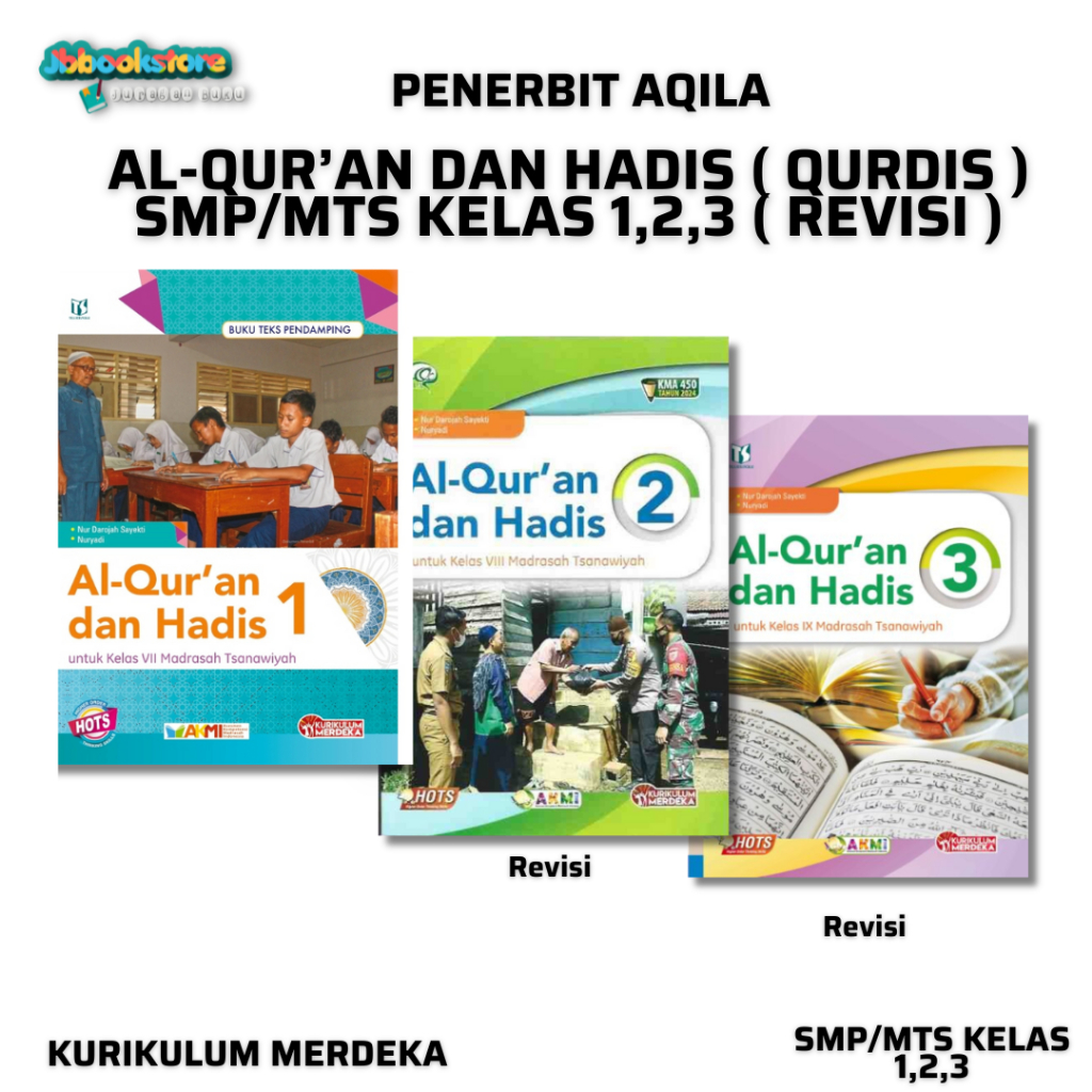 Jual Buku Alquran Dan Hadis SMP/MTS Kelas 7 8 9 / Alquran Hadis Kelas 7 8 9 SMP / Qurdis SMP ...