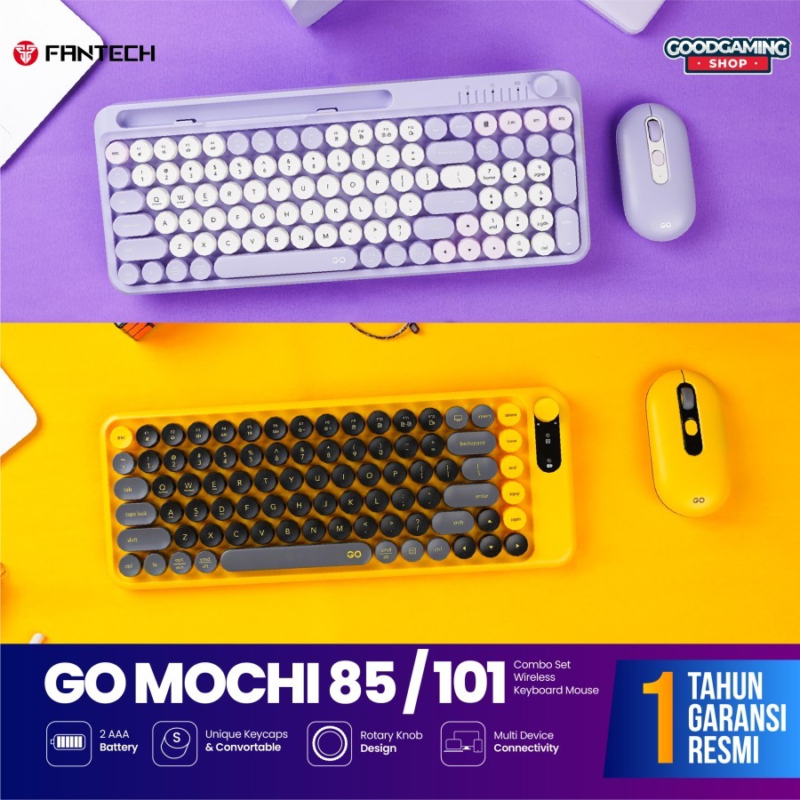 Jual Fantech GO MOCHI 85 / MOCHI 101 - WK898 / WK899 Combo Set Keyboard Mouse Wireless Bluetooth ...