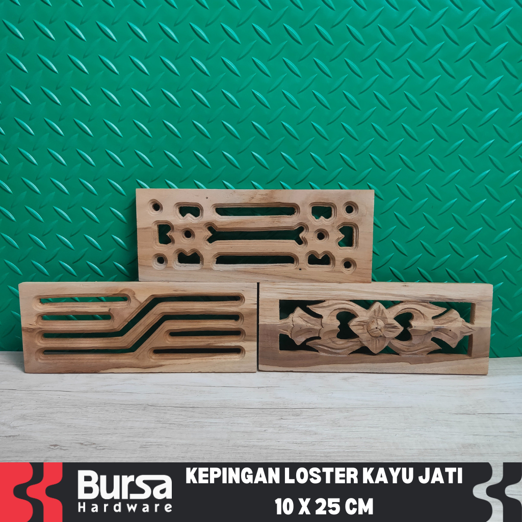 Jual Kepingan Loster Kayu Jati Ukuran 10x25 Dekorasi Ornamen Dinding ...