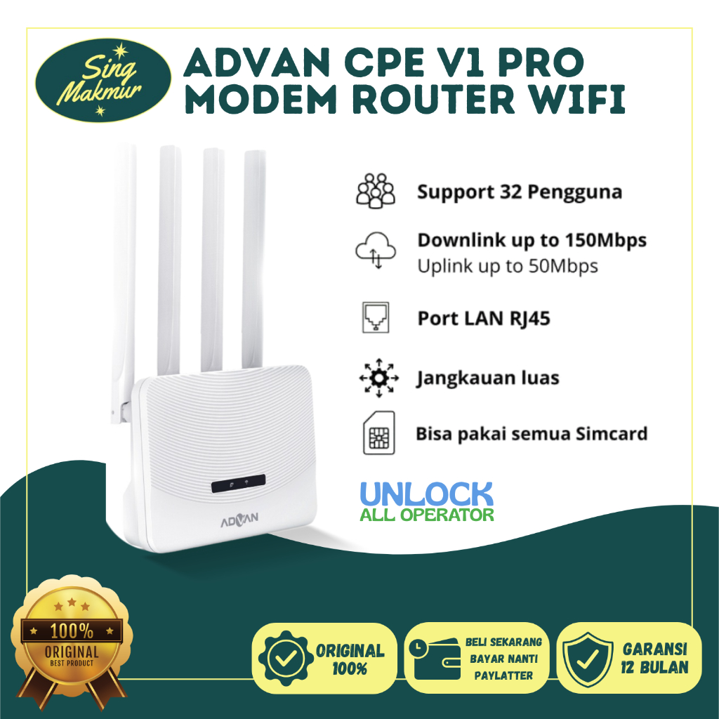 Jual Advan CPE V1 Pro modem router wifi 4G LTE 4 antena unlock all ...