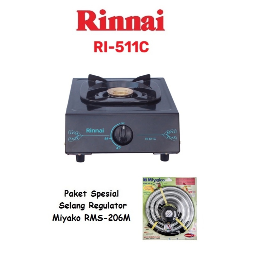 Jual Rinnai kompor Gas 1 tungku Ri 511C Ceflon Paket Superlock free ...