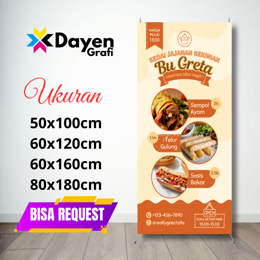 Jual Spanduk Banner Kedai Jajanan Oren Cetak Custom | Shopee Indonesia