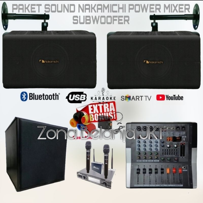 Jual PAKET SOUND SYSTEM INDOOR KARAOKE LIVE MUSIK SPEAKER NAKAMICHI 10 INCH + SUBWOOFER 12 INCH ...