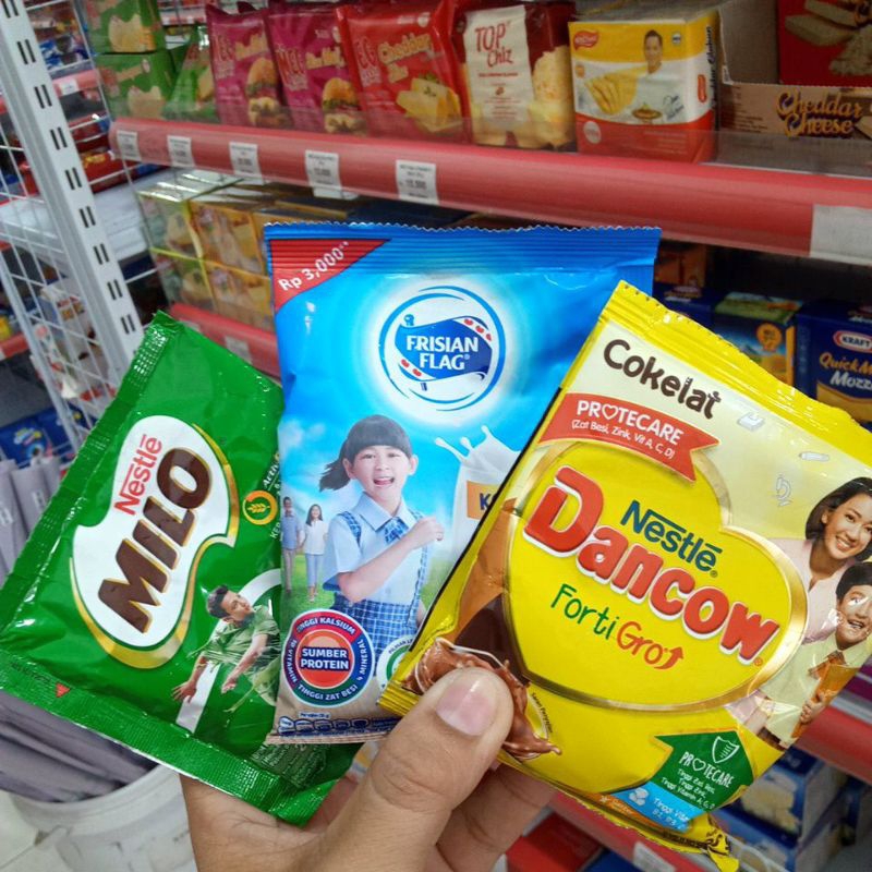 Jual SUSU BUBUK SACHET ALL VARIAN BRAND(MILO,DANCOW,FRISIAN FLAG ...