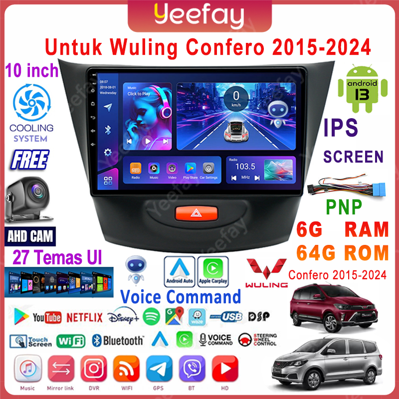 Jual Untuk Wuling Confero 2015-2024 6G+64G Android 13 Head Unit Termasuk Frame/PNP Soket 10 Inch ...