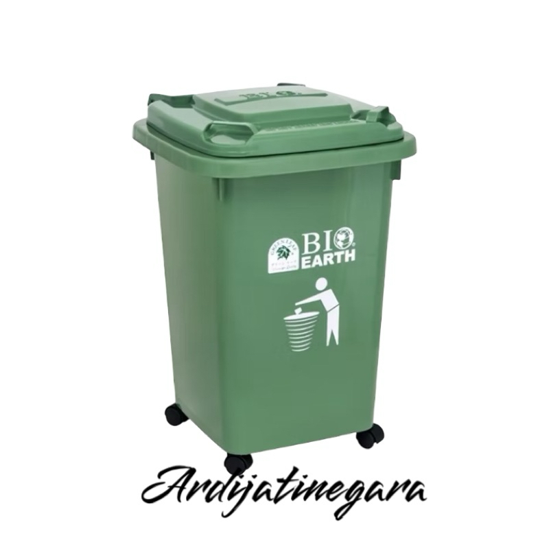 Jual Tempat Sampah Bio 58 Liter 2134 Green Leaf Dustbin Roda Tempat Sampah Outdoor | Shopee ...