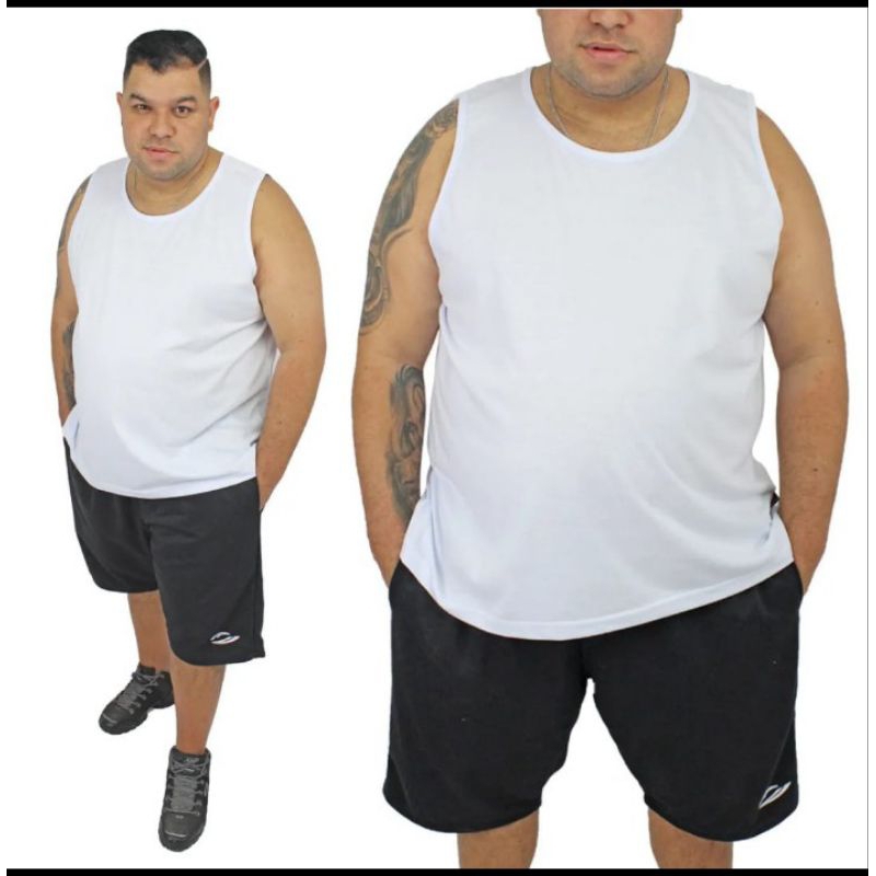 Jual Singlet Pria Polos JUMBO 4XL 6XL 8XL cotton combed 24 S / Kaos Dalam Pria Polos Big Size ...