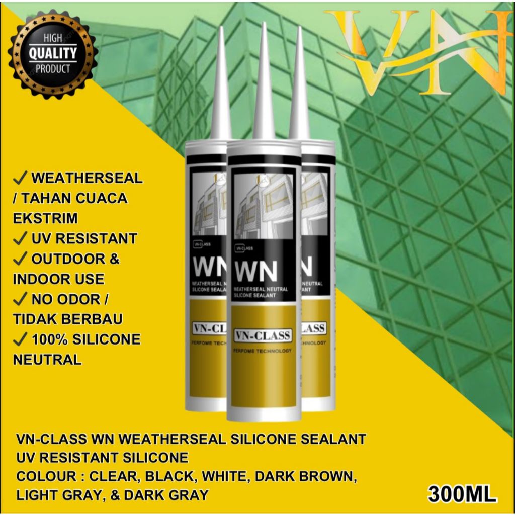 Jual Lem Silikon Netral Tahan Cuaca Ekstrim/Sinar UV VN CLASS WN ...