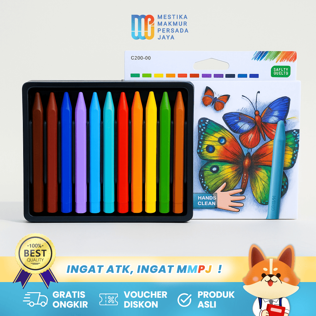 Jual Deli Crayon Anak Lengkap - Krayon Plastik Anti Kotor dan Patah ...
