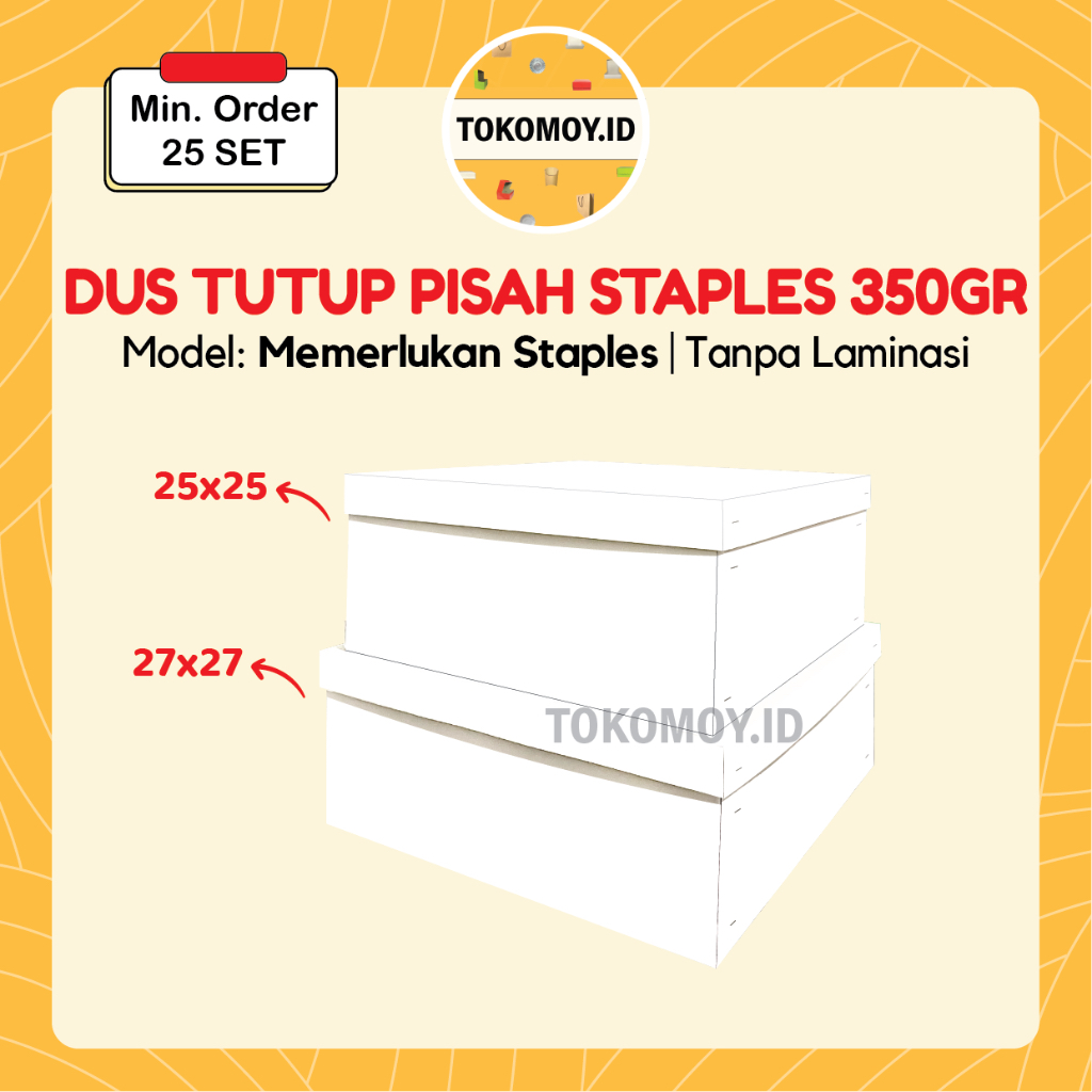 Jual Dus TPS Putih Polos Uk. 25x25 , 27x27 Tebal 350gr Tanpa Laminasi ...