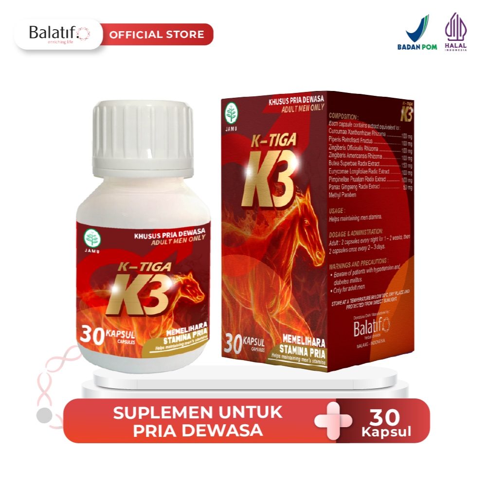 Jual K-TIGA Suplemen Stamina Pria Dewasa | BPOM & Halal | Ginseng ...