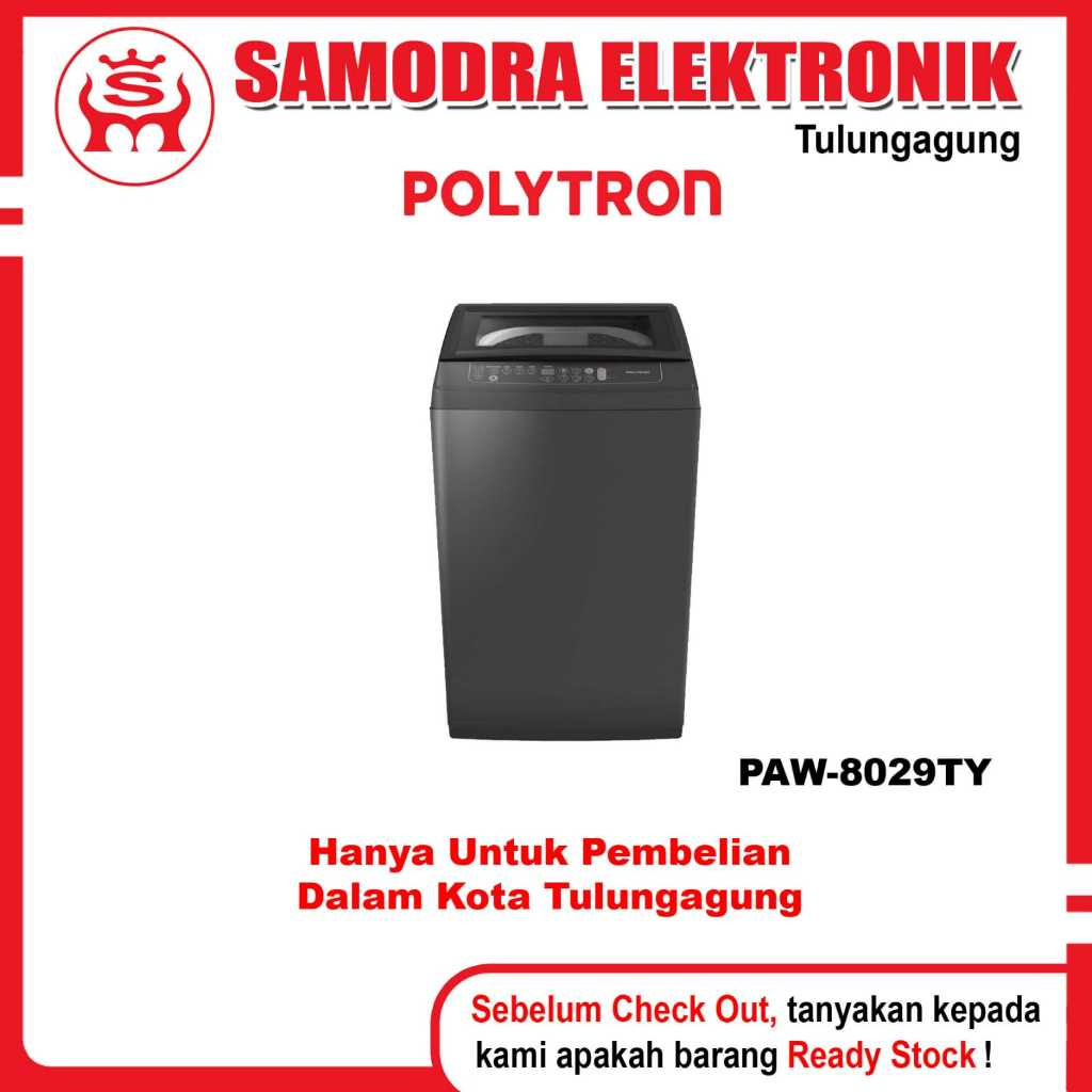 Jual Mesin Cuci POLYTRON PAW-8029TY | Mesin Cuci Top Loading 8 Kg ...