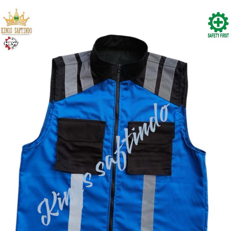 Jual CUSTOM ROMPI SAFETY / SAFETY VEST MODEL KERAH / ROMPI PROYEK ...