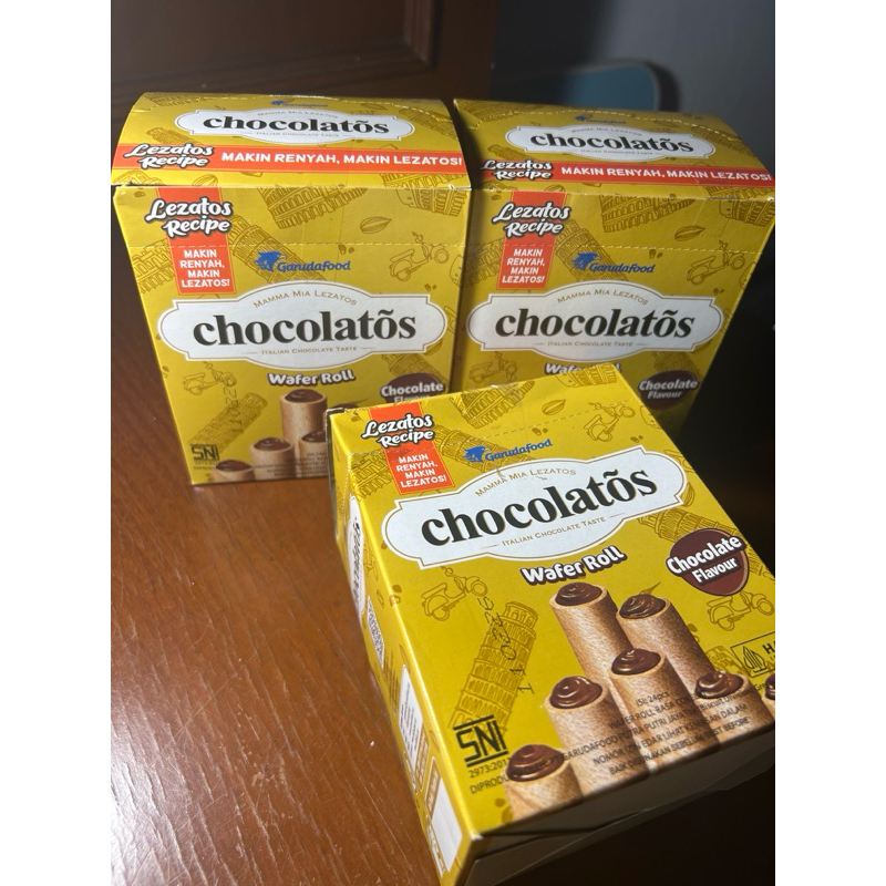 Jual Chocolatos Wafer Roll Rasa Cokelat Isi 24pcs Coklat Snack | Shopee ...