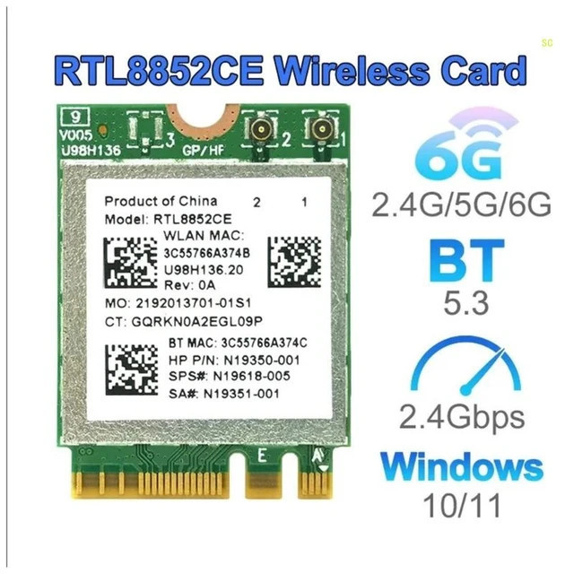 Jual Wifi 6 6E Card Wireless Realtek 8852CE RTL8852CE RTL8852 BT ...