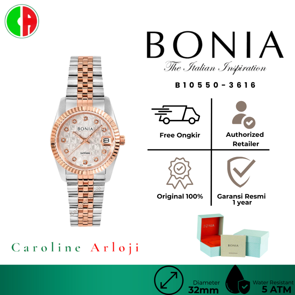 Jual Jam Tangan Wanita Bonia Monogram BNB10550-3616 / BNB10550 / 10550 ...