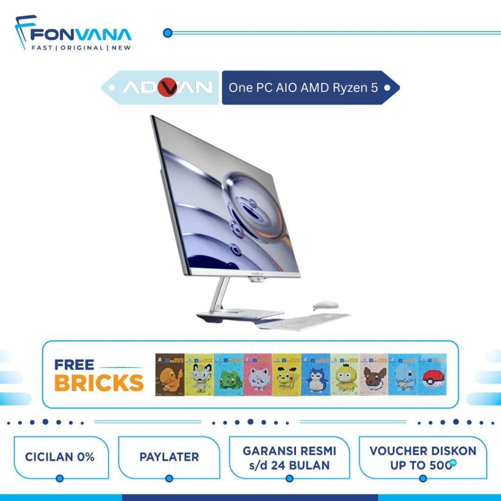 Jual Advan All In One PC AIO Desktop 24" AMD Ryzen 5 3500U FHD 8GB/512GB 99% SRGB Free Keyboard ...