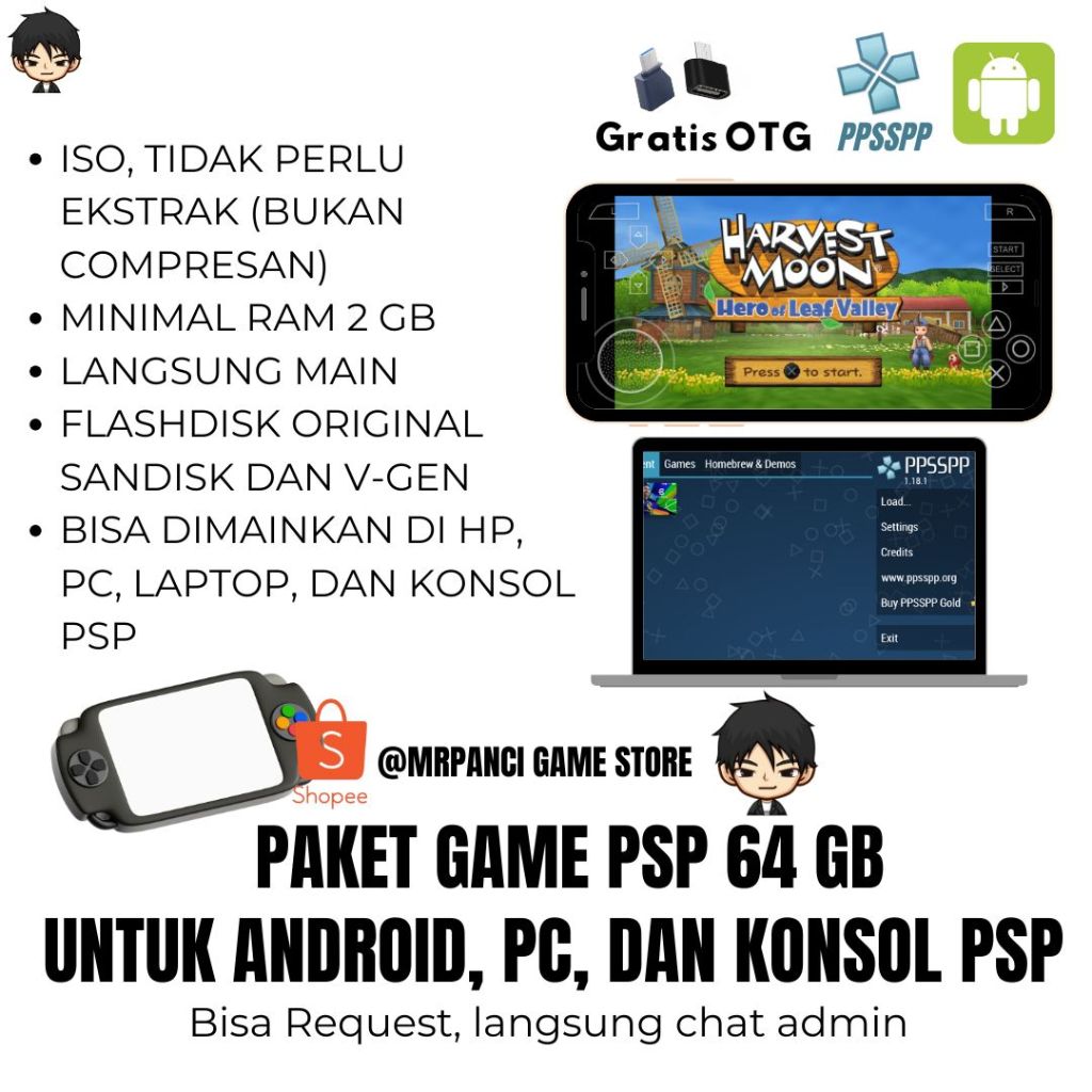 Jual Flashdisk V-Gen Atom 64 Gb game psp (full, bukan compresan ...