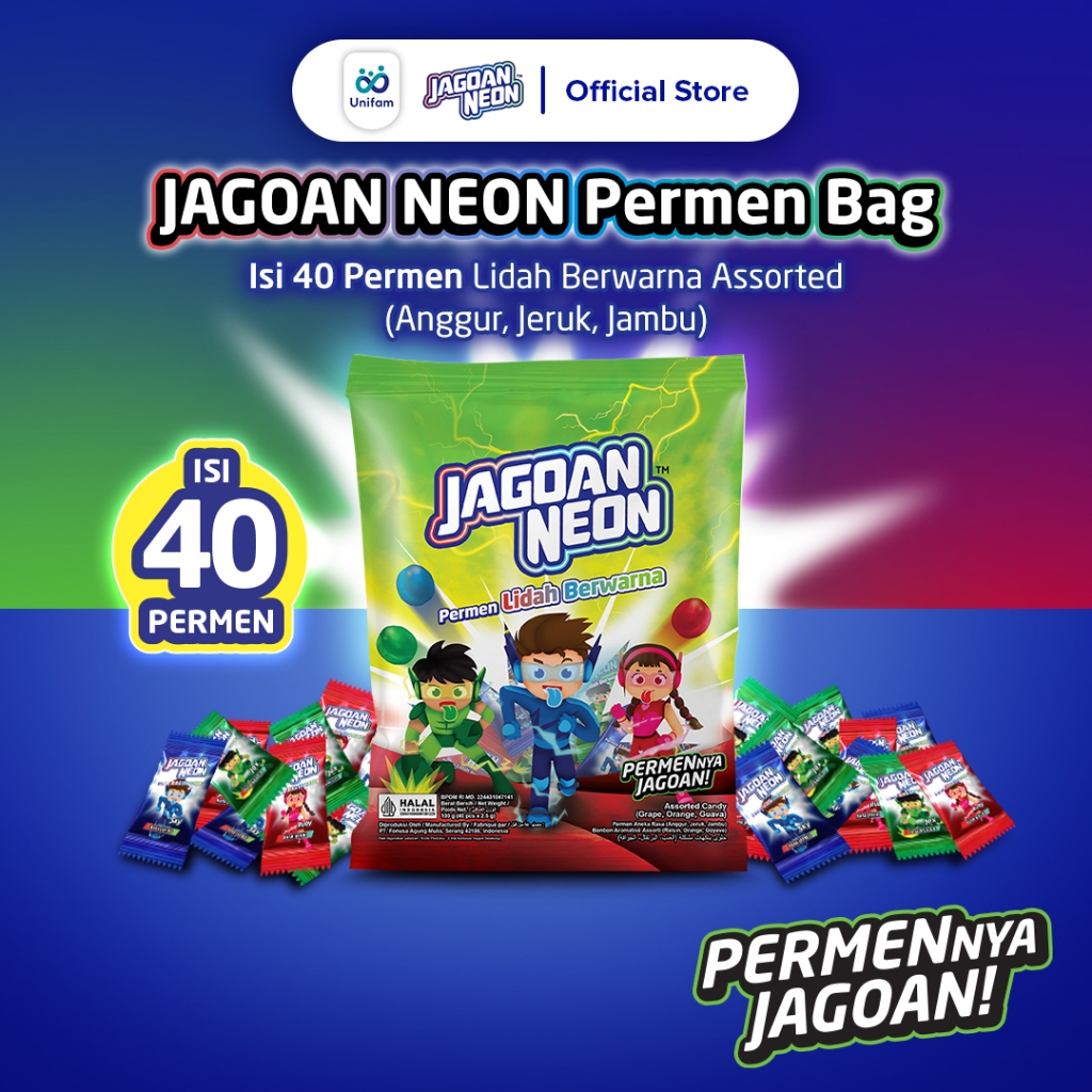 Jual Jagoan Neon Permen Warna Rasa Buah - Fruit Candy 1 Bag (Isi 40 Pcs ...