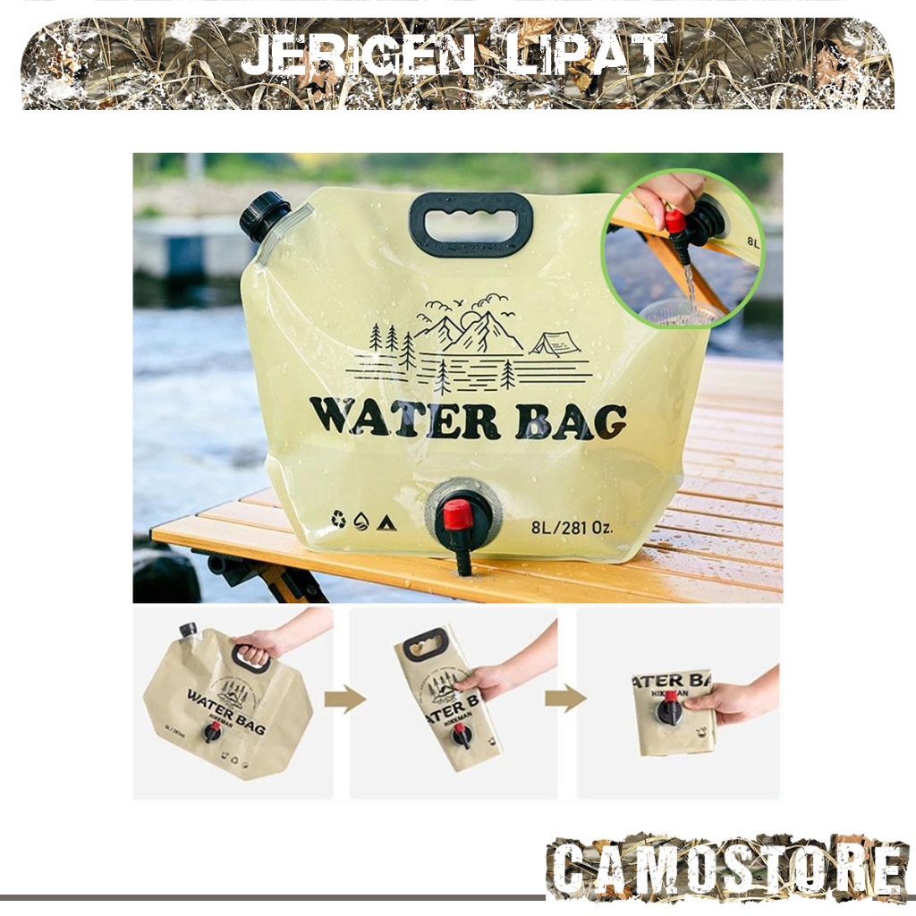 Jual Jerigen Lipat 8 Liter Mirip Galon Water Tank Penampungan Camping ...